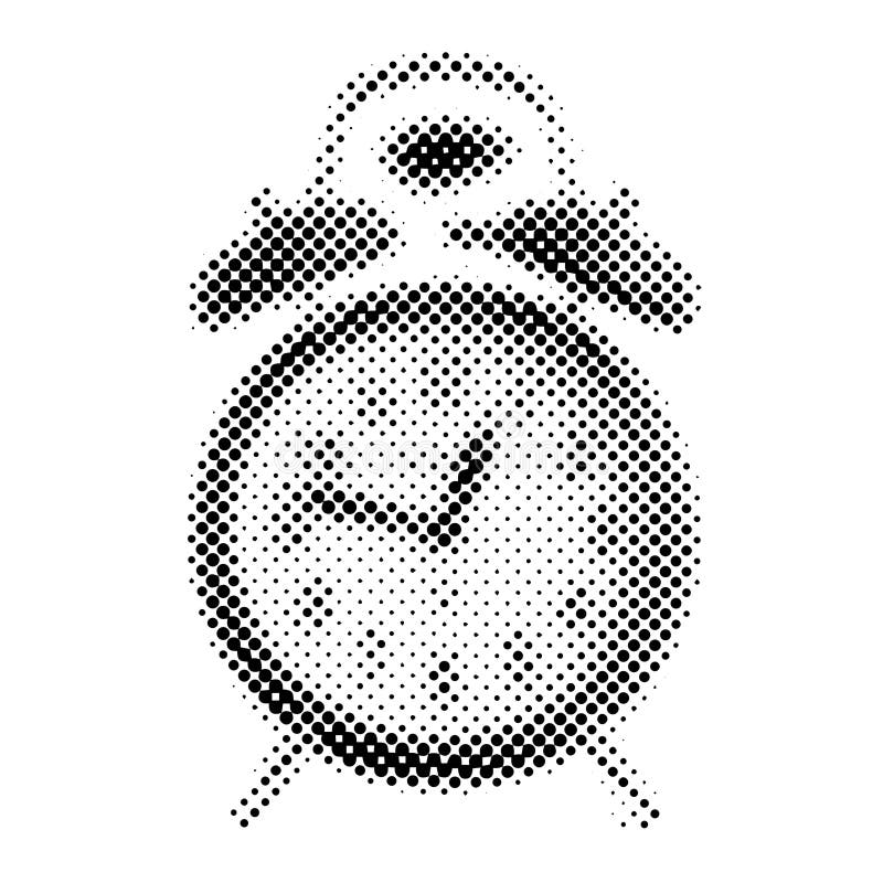 Halftone Alarm Clock. Dots Texture Stock Vector - Illustration of ...
