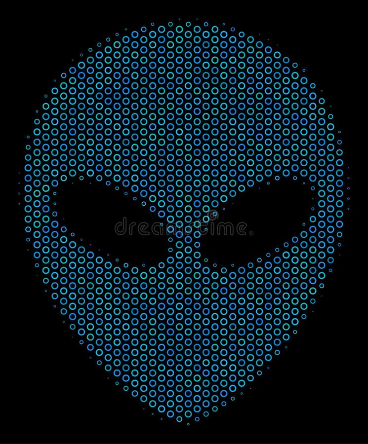 Alien Face Collage Icon of Halftone Spheres Stock Vector - Illustration ...