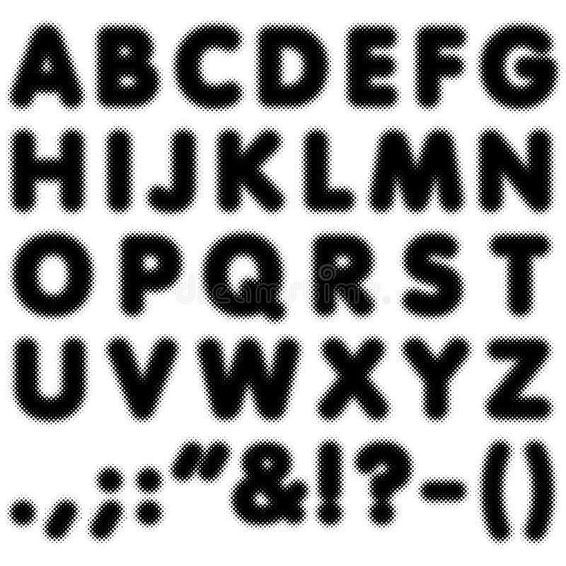 Halftone Alphabet Font Typeface in Vector Format Stock Illustration ...