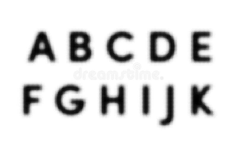 Halftone Complete Alphabet Vector Stock Vector - Illustration of letter ...