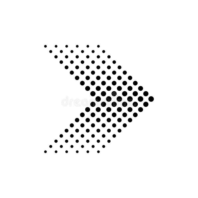 Halftone Arrow Design. Dot Pattern Arrow. Black and White. Vector ...