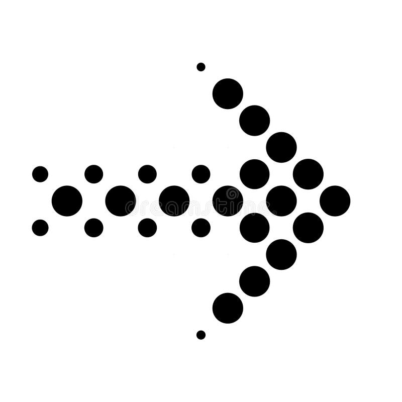 Halftone Arrow Icon and Symbol Stock Vector - Illustration of right ...