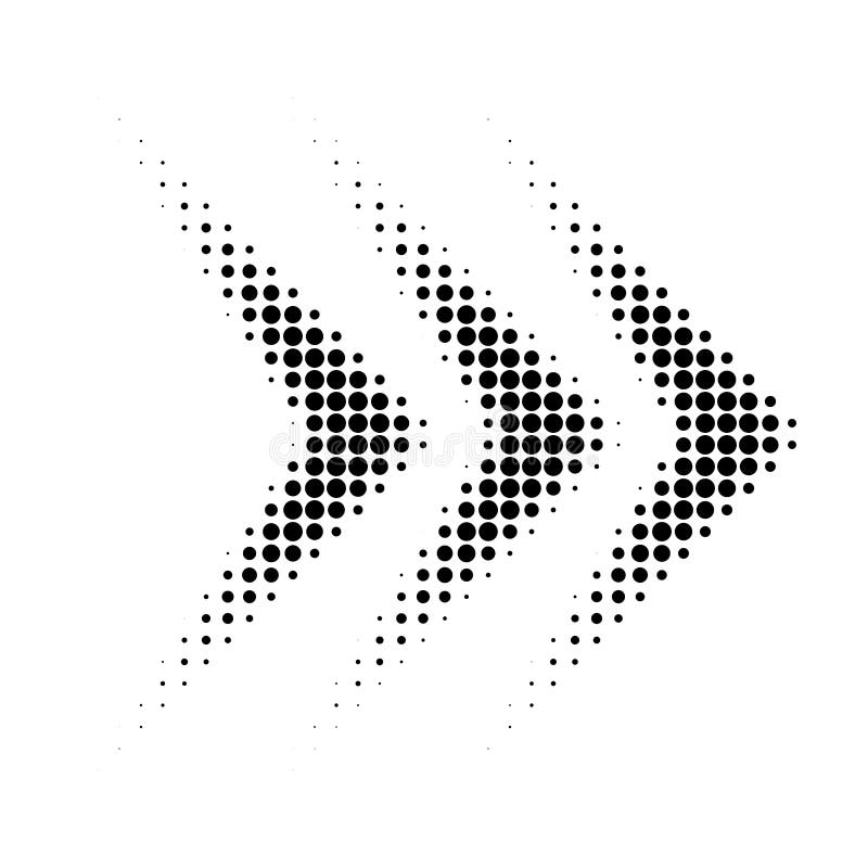 Halftone Arrow Icon and Symbol Stock Vector - Illustration of arrow ...
