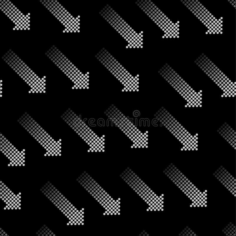 Halftone Arrows Vector Seamless Pattern Stock Vector - Illustration of ...