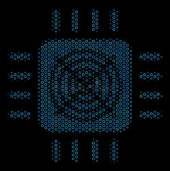 ASIC Processor Mosaic Icon of Halftone Circles Stock Vector ...