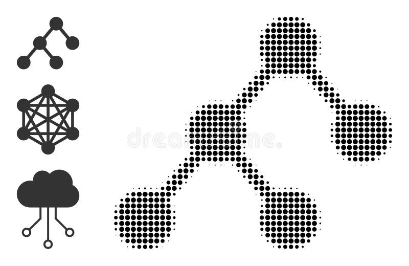 Halftone Dot Vector Binary Structure Icon Stock Vector - Illustration ...