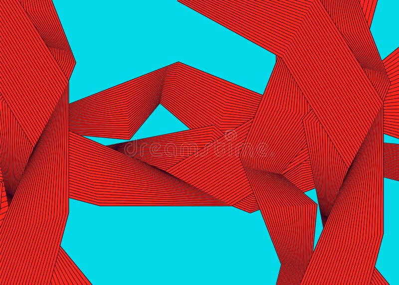 Halftone Bitmap Lines Retro Background Red and Blue. Stock Vector ...