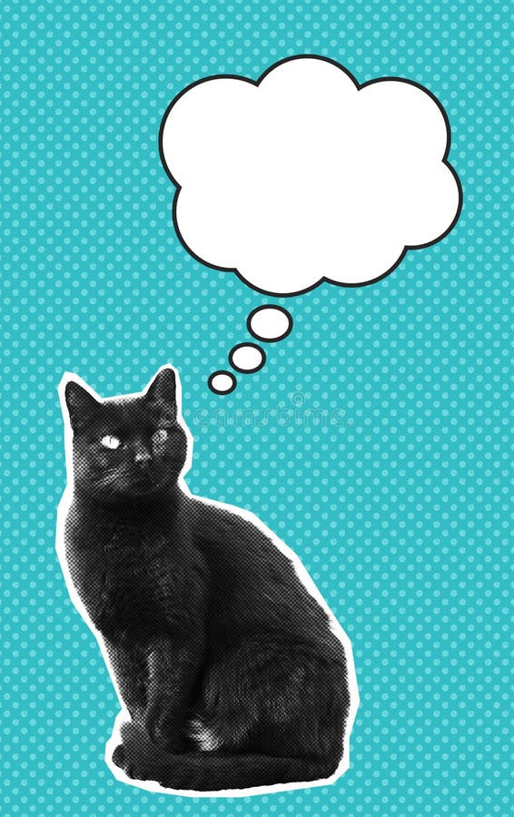 Halftone Black Cat Thinking Bubble Collage Stock Photos - Free ...