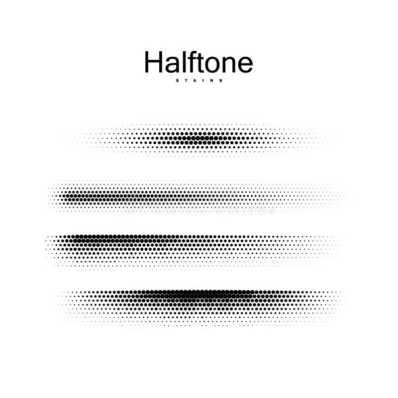 Halftone Brush Strokes Collection. Stock Vector - Illustration of ...
