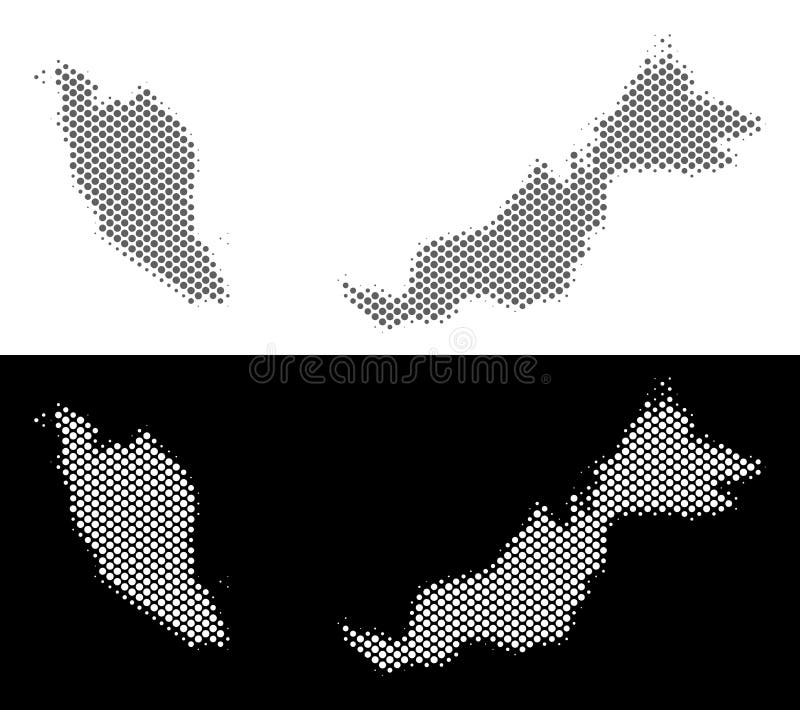 Halftone Malaysia Map stock vector. Illustration of gradient - 119035957