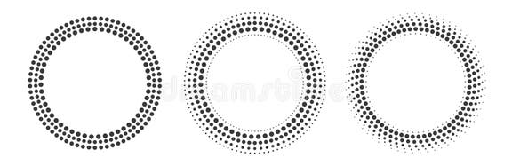 Halftone Circle Dots Effect Rings Frame Vector Graphic Design ...