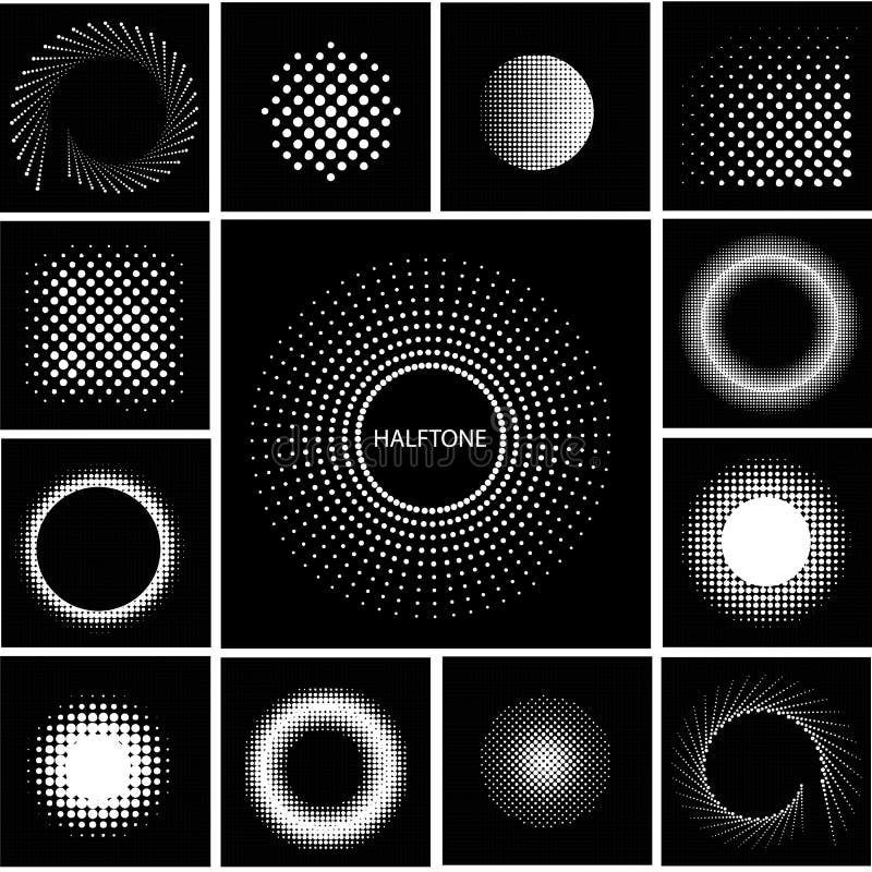 Halftone circle effect set stock vector. Illustration of logo - 76079210