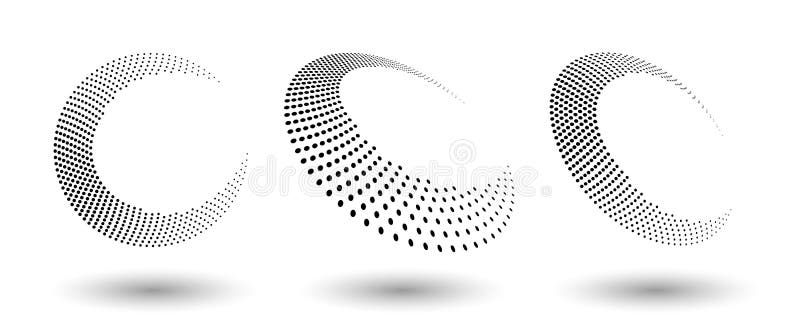 Halftone Circle Frame, Abstract Dots Logo Emblem Design Element for Any Project. Round Border ...