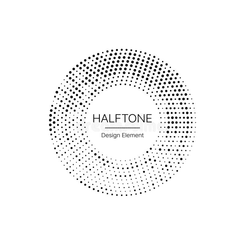 Halftone Circle Frame, Black Dots Pattern Border Stock Vector ...