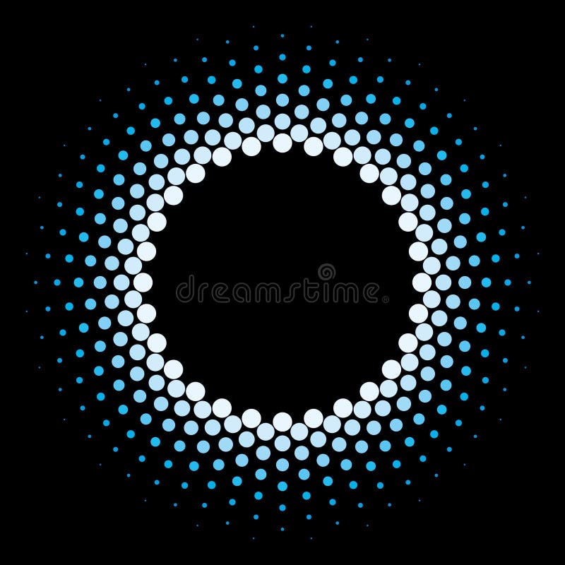 Halftone Incomplete Circle Frame Dots Logo. Half Circle Border Icon ...