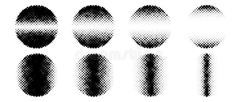 Halftone Circle Shapes with Linear Fading Gradient. Dotted Textured ...