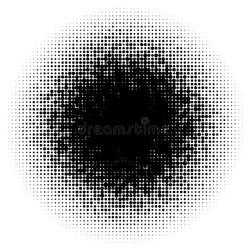 Halftone Circles, Halftone Dots Pattern. Monochrome Half-tone Stock ...