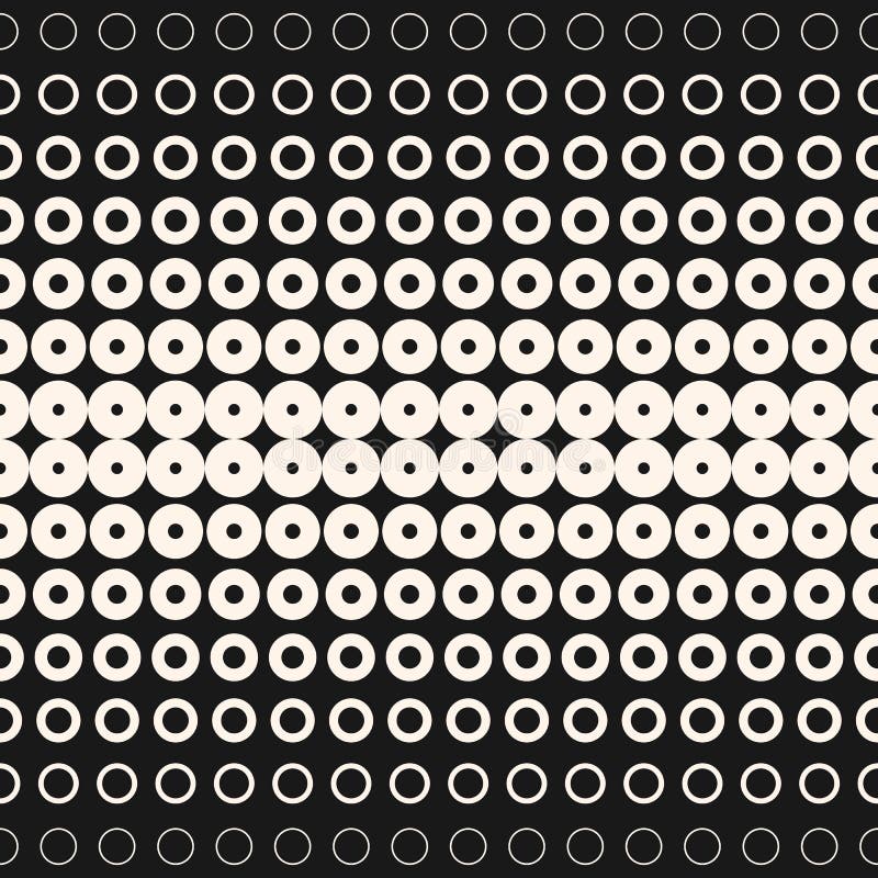 Halftone Circles and Rings. Monochrome Geometric Seamless Pattern ...