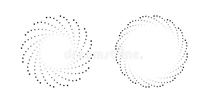 Halftone Circular Dotted Frames Set. Circle Dots Background. Round ...