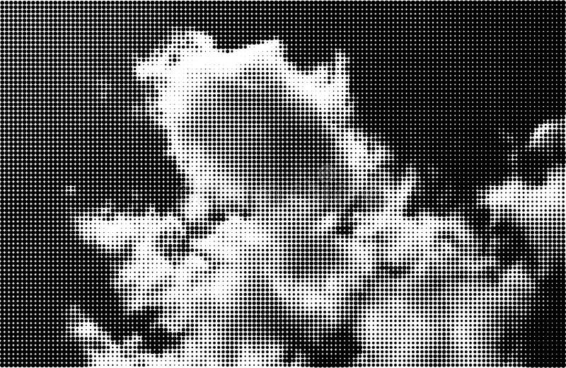 Halftone Clouds and Sky. Retro Dotted Texture Stock Vector - Illustration of element, summer ...