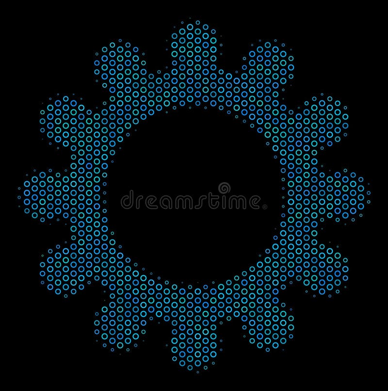 Cog Collage Icon of Halftone Bubbles Stock Vector - Illustration of ...