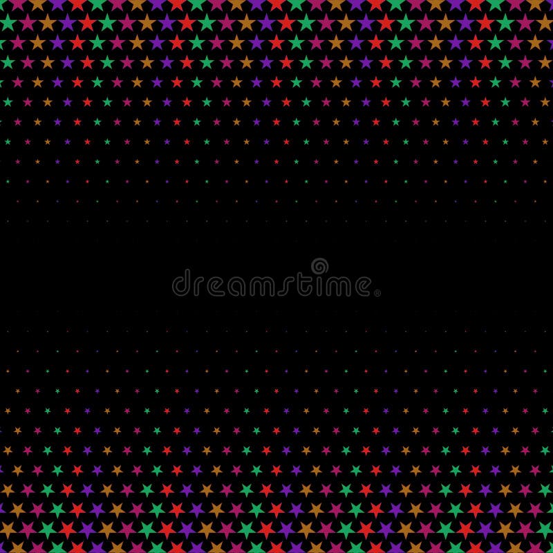 Halftone from Colored Stars on Black Background, Design Element Stock ...