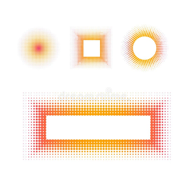 Halftone Colored Text Frame Vector Stock Vector - Illustration of ...