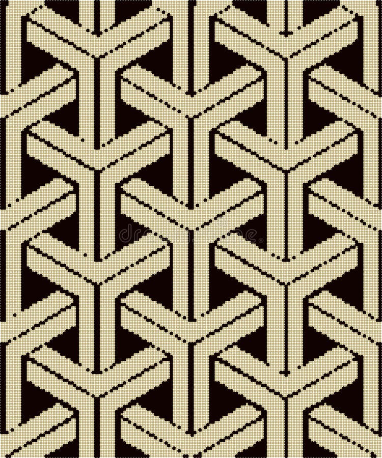 Halftone Colorful Seamless Retro Pattern 3D Cube Triangle Geometry ...