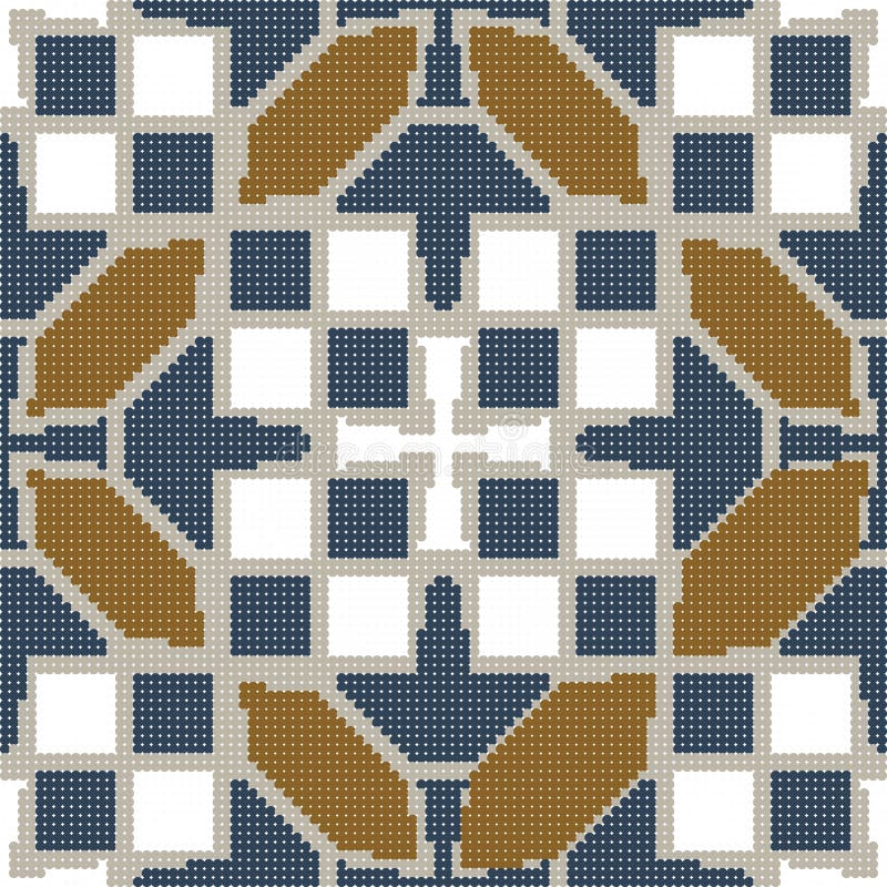 Halftone Colorful Seamless Retro Pattern Square Polygon Cross Ge Stock ...