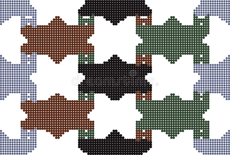 Halftone Colorful Seamless Retro Pattern Star Triangle Geometry Stock ...