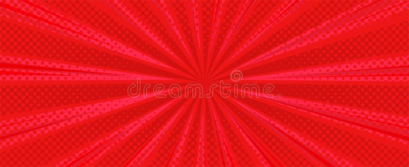 Halftone Comic Background. Red Wallpaper Template with Superhero Design ...