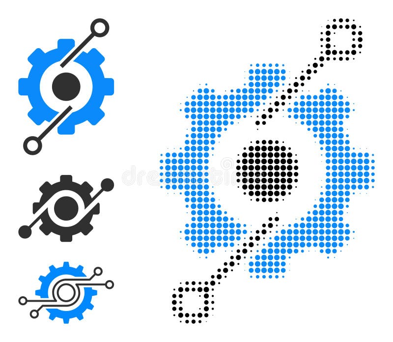 Halftone Dot Vector Control Center Gear Icon Stock Vector ...