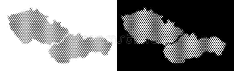 Halftone Czechoslovakia Map Stock Vector - Illustration of location ...