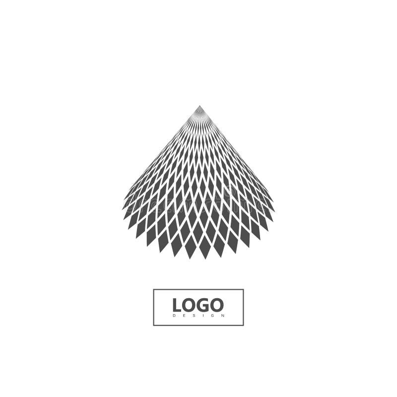 Halftone 3d Cone Shape Isolated on White Background. Stock Vector ...