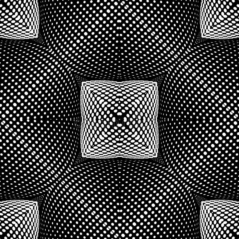 Halftone 3d Vector Seamless Pattern. Dotted Abstract Geometric Circles ...