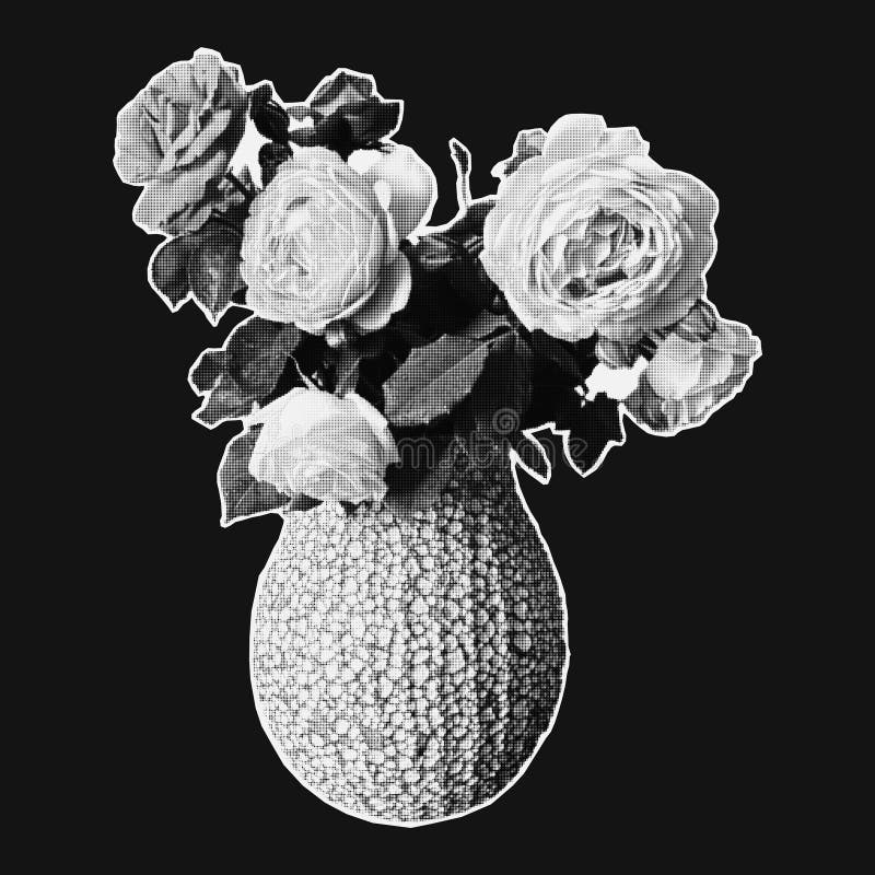 Halftone Decorative Collage Pop Art Element. Vintage Stippling Noise ...