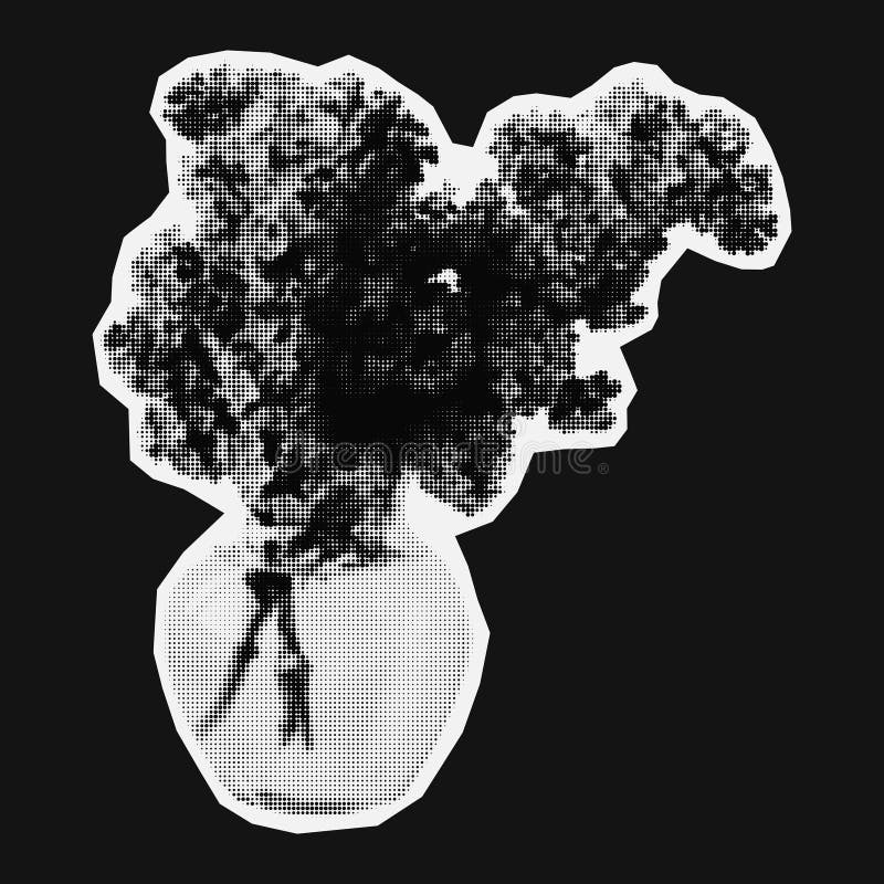 Halftone Decorative Collage Pop Art Element. Vintage Stippling Noise ...