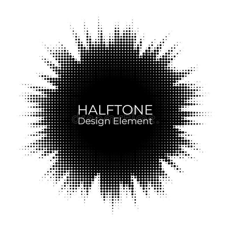 Halftone Design Element. Halftone Random Circle Dots Raster Texture ...
