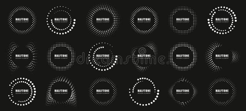 Halftone Design Element Set. Dotted Halftone Logo. Halftone Effect ...