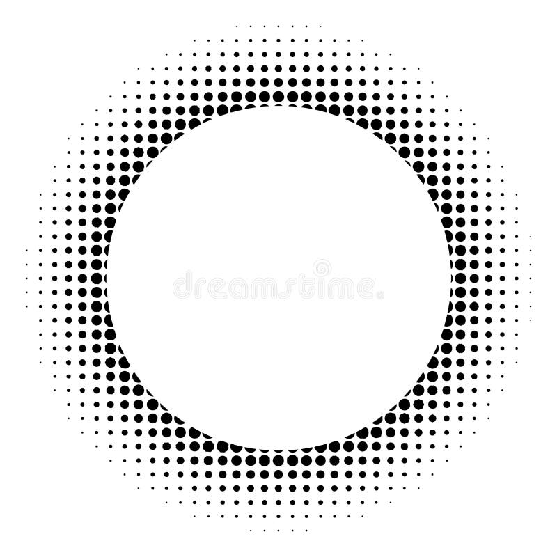 Halftone Dot Circle on White Background Stock Vector - Illustration of ...