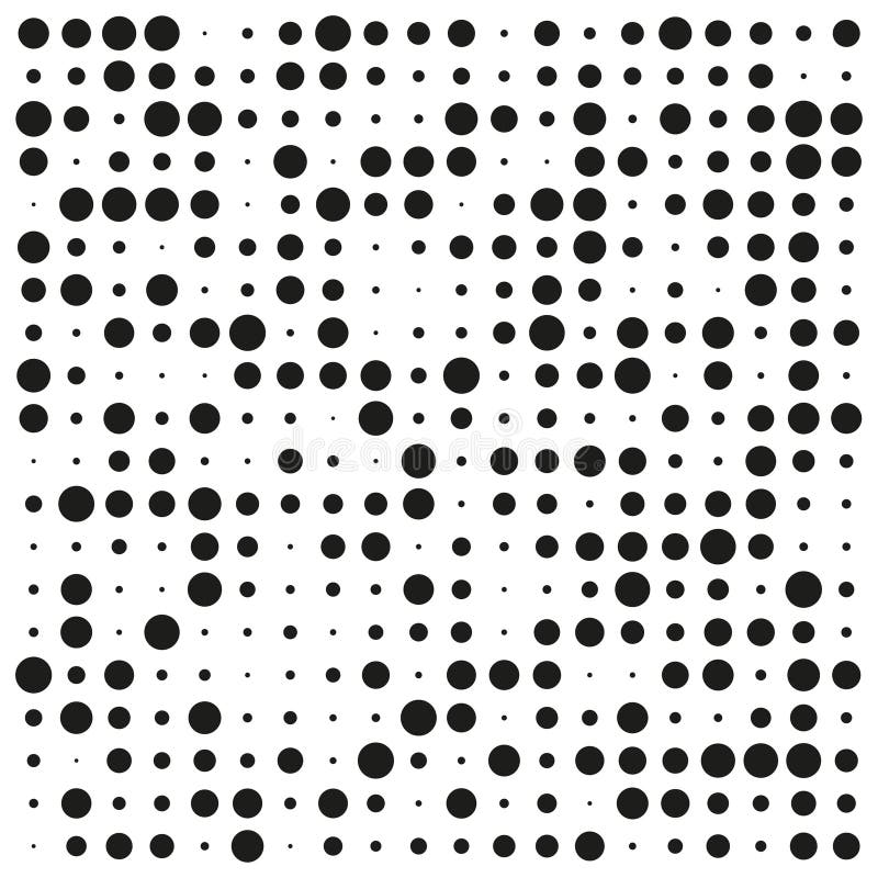 Halftone Dot Field. Black White Gradient. Vector Pixel Texture ...