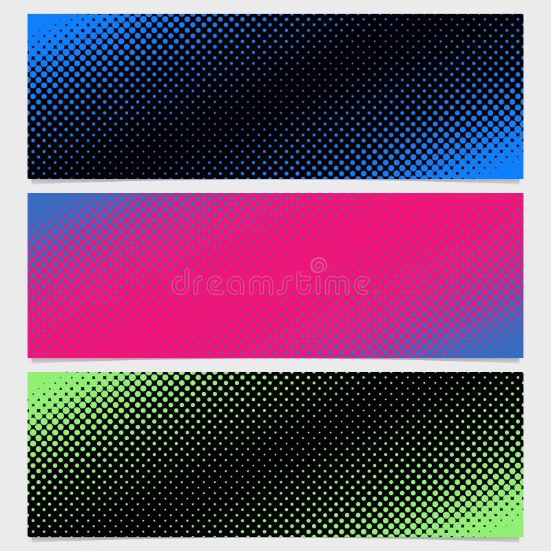 Banner Background Set - Vector Rectangular Dot Pattern Template Stock ...