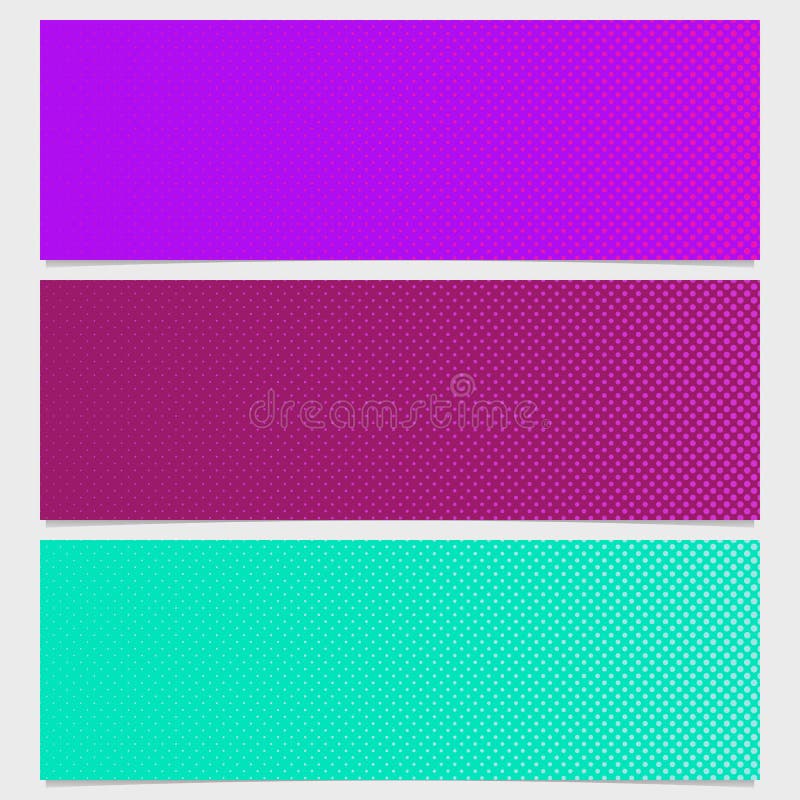 Halftone Dot Pattern Banner Design - Vector Illustration from Circles ...