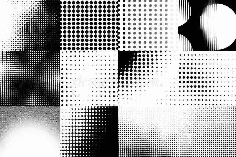 Halftone Dot Patterns on Transparent Background Stock Illustration ...