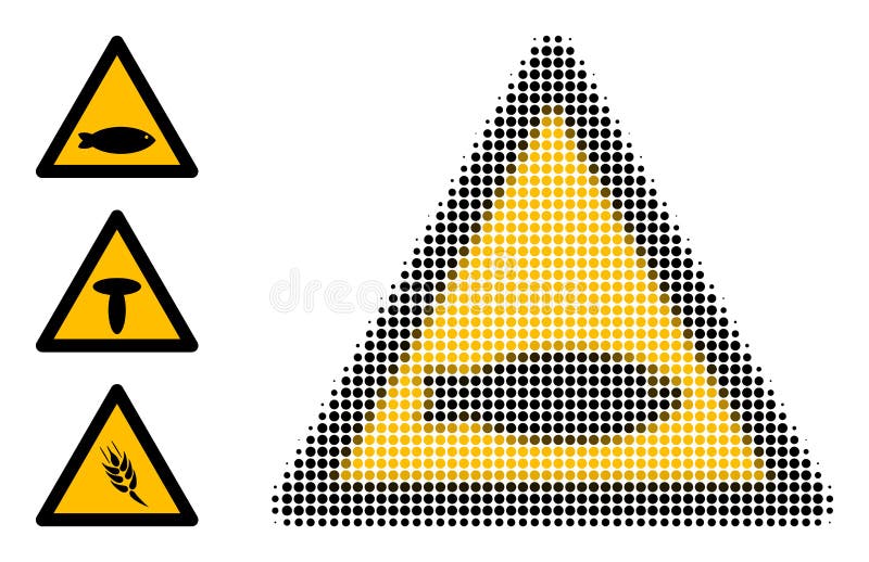 Halftone Dot Vector Fish Warning Icon Stock Vector - Illustration of ...