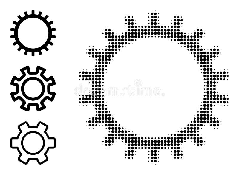 Halftone Dot Vector Gear Icon Stock Vector - Illustration of blot ...