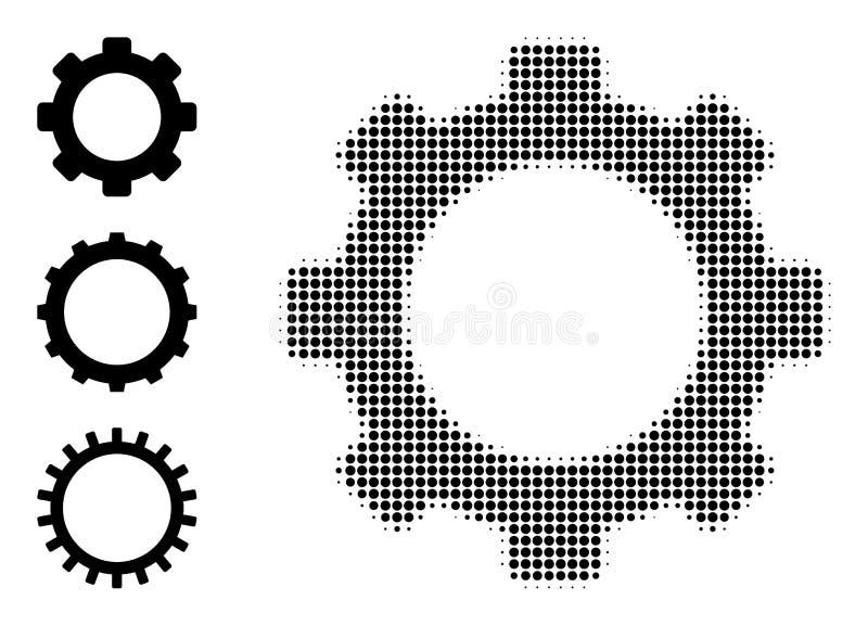 Halftone Dot Vector Gear Icon Stock Vector - Illustration of ...