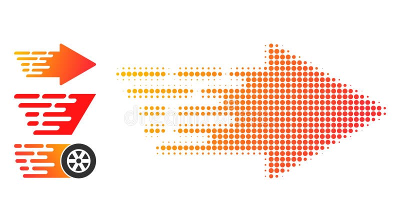 Halftone Dot Vector Rush Arrow Icon Stock Vector - Illustration of ...