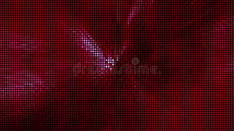 Halftone Dots Abstract Digital Technology Animated Red Light on Red ...