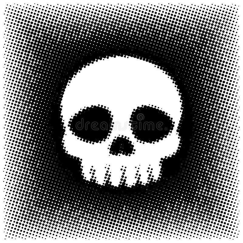 Halftone Styled Skull stock illustration. Illustration of cool - 124699976